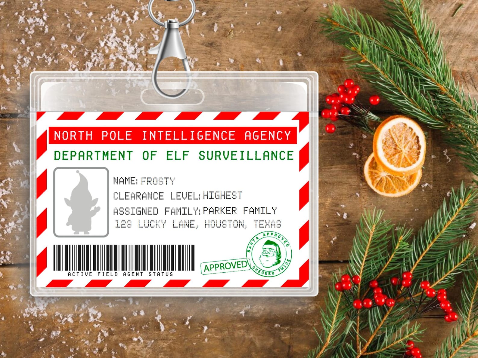 EDITABLE Elf ID Card Printable Elf ID Badge, Christmas Elf ...