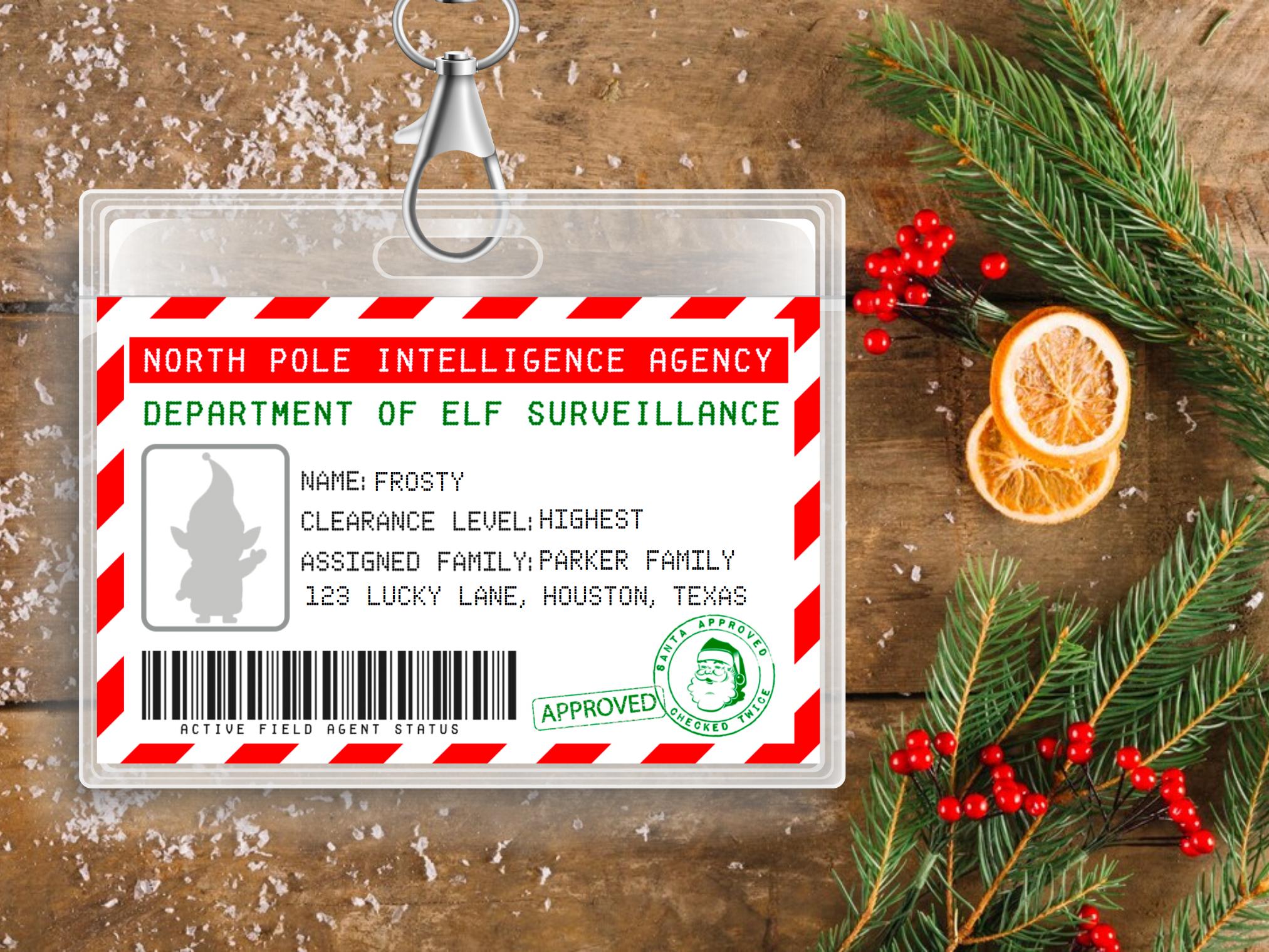 EDITABLE Elf ID Card Printable Elf ID Badge, Christmas Elf ...