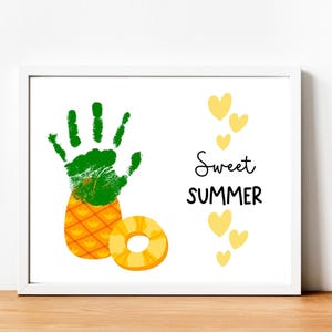Sweet Summer Handprint Art, Pineapple Handprint Template, Preschool ...