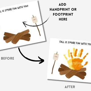 S'mores Handprint Printable Template, Fall Handprint Art, Preschool ...