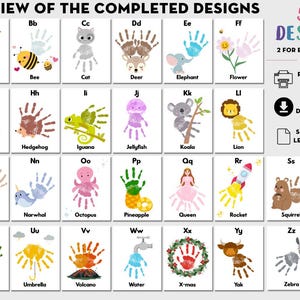 Handprint Alphabet Book Template, Printable Alphabet Handprint Craft ...