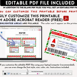 EDITABLE Elf ID Card Printable Brown Skin Elf ID Badge, Christmas Elf ...