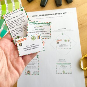 Editable Printable Mini Leprechaun Letter Envelope Certificate ...