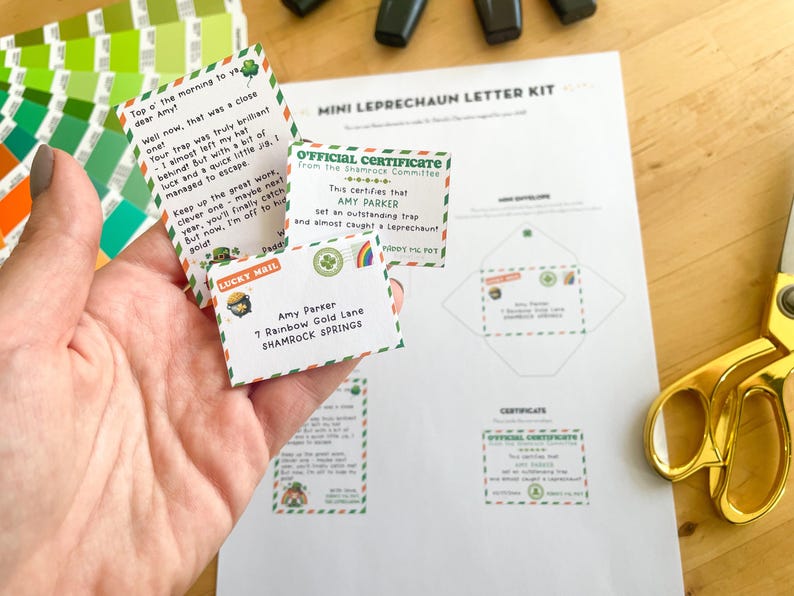 Editable Printable Mini Leprechaun Letter Envelope Certificate ...