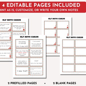 Editable Elf Note Cards, Printable Letter From Elf, Personalized ...