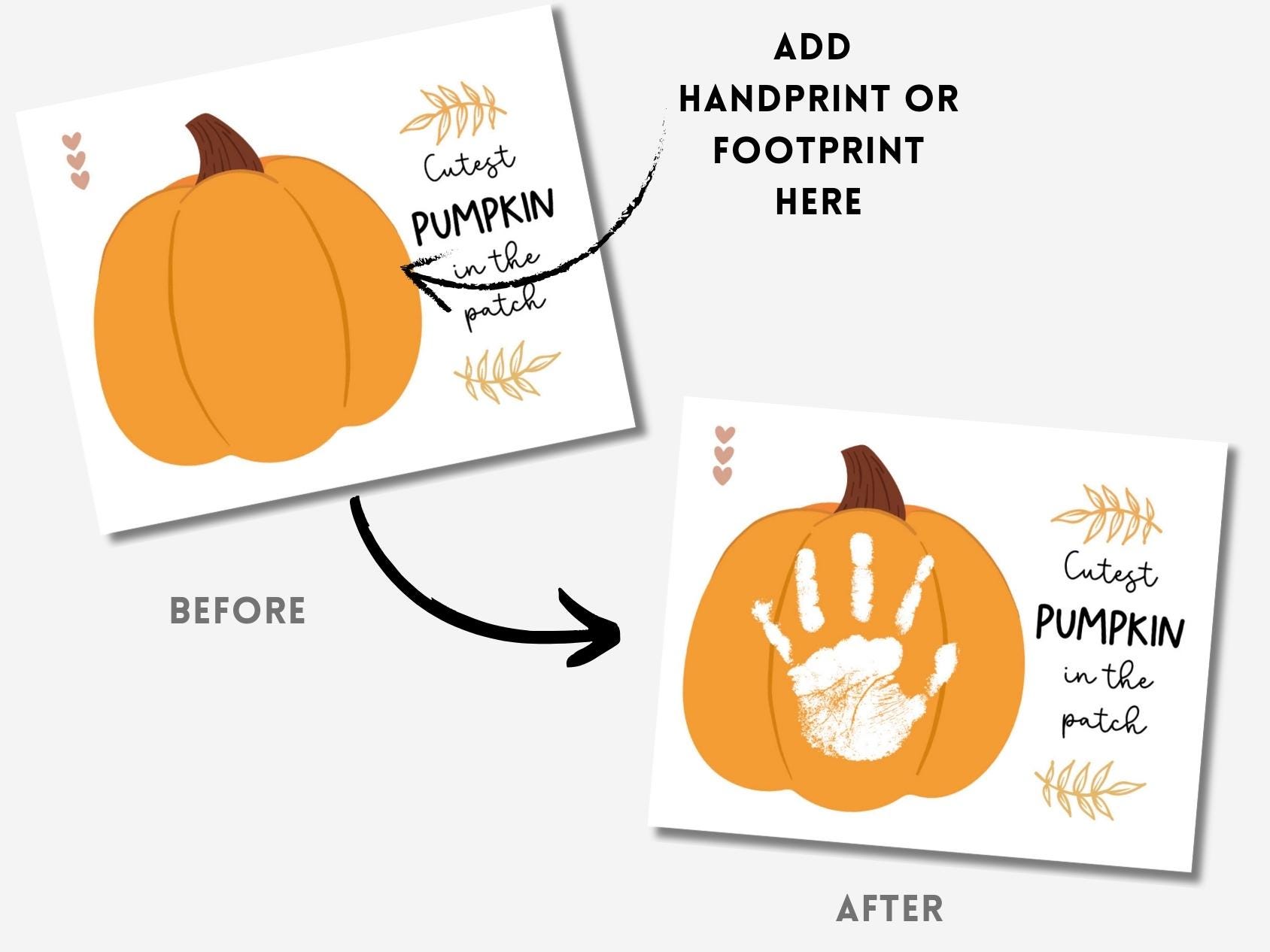 Fall Handprint Art, Halloween Handprint Printable Template, Cutest ...