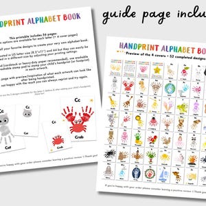 Handprint Alphabet Book Template, Printable Alphabet Handprint Craft ...
