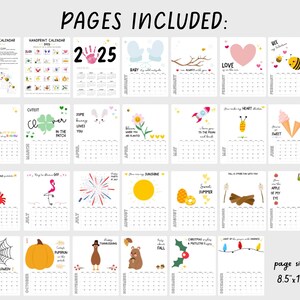 Handprint Calendar 2025, Printable Handprint Craft Bundle, Handprint ...