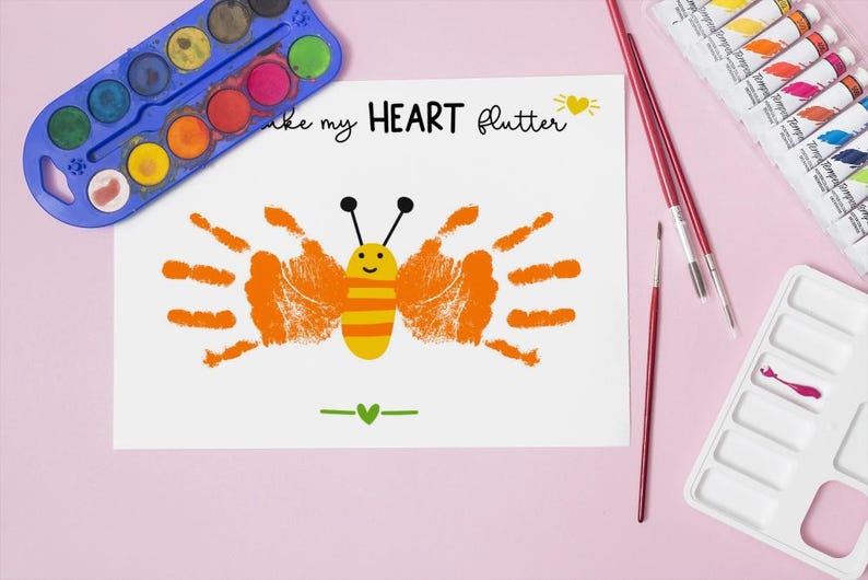 Butterfly Handprint Art, Spring Handprint Printable Template, Preschool ...