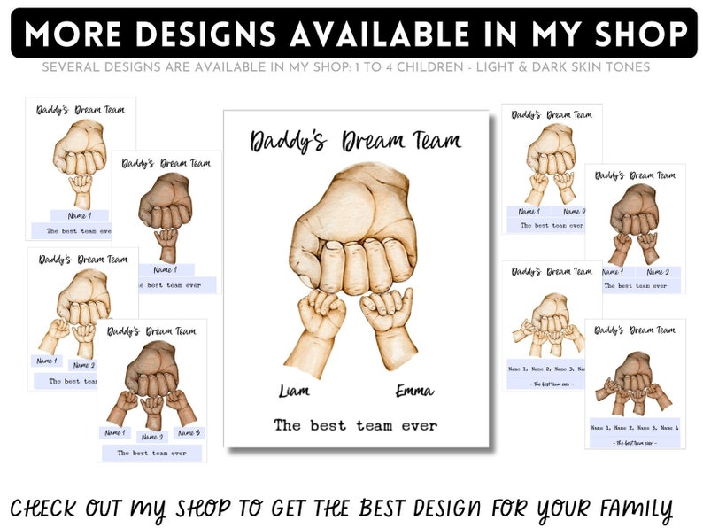 Editable Father's Day Fist Bump Printable Gift Dad Team Print ...