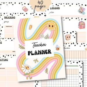 Teacher Planner Printable | Cute Teacher Binder | Teacher Plan & Record ...