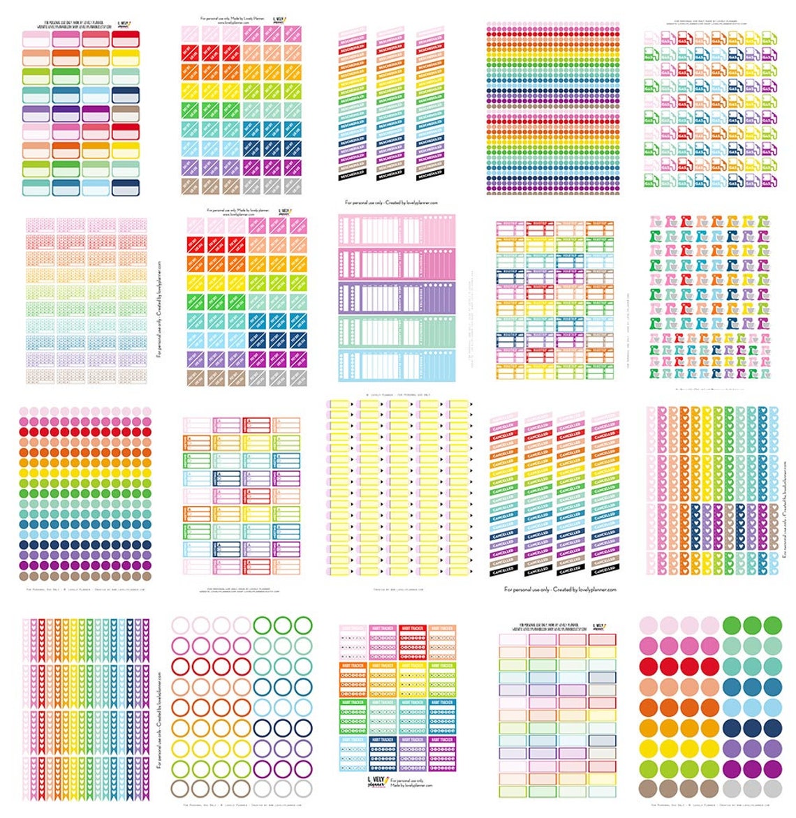 BUNDLE of 50 Functional Planner Stickers Sheets - Printable Planner ...