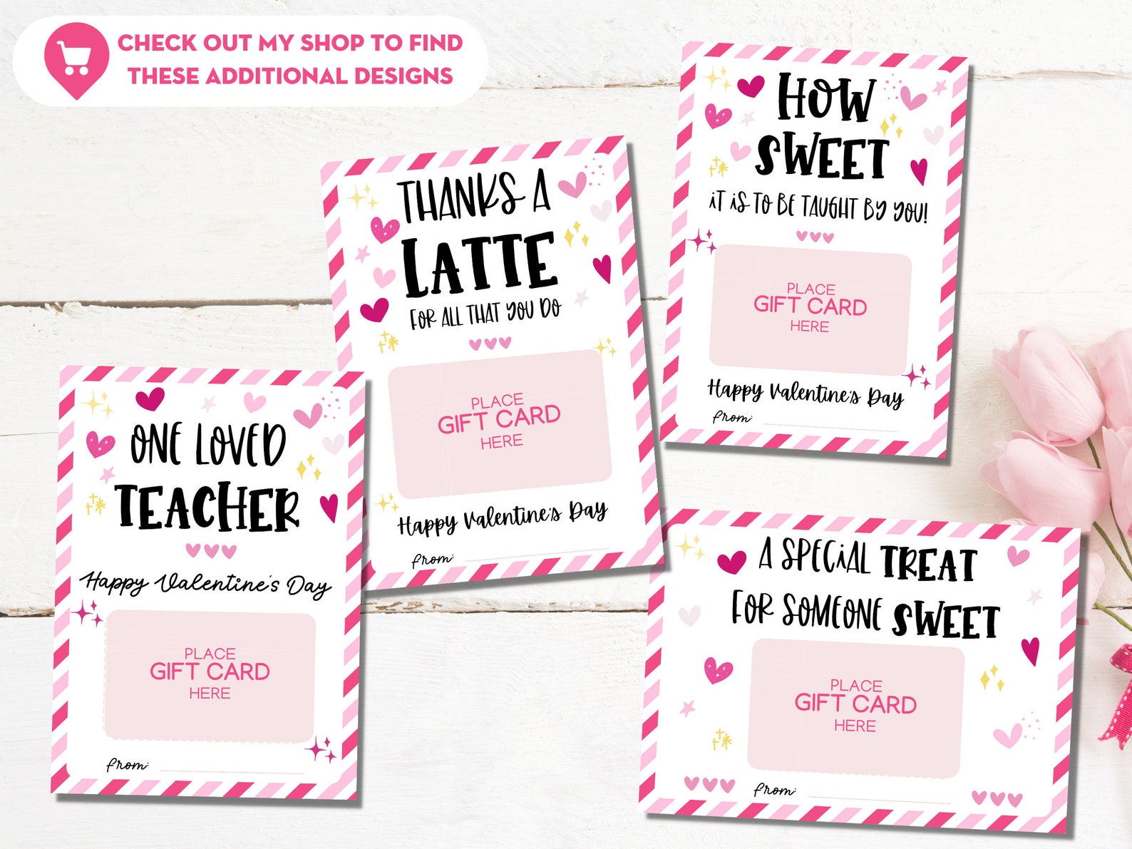 Printable Teacher Valentine Gift Card Holder, One Loved Teacher ...