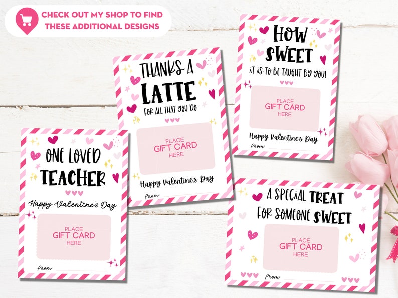Printable Teacher Valentine Gift Card Holder, One Loved Teacher ...