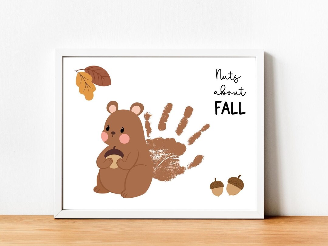 Squirrel Handprint Printable Template, Fall Handprint Art, Fall ...