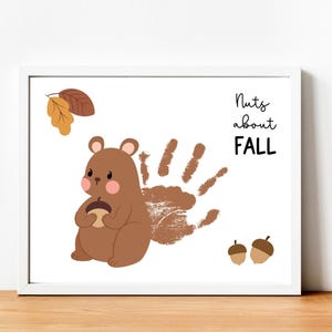 Squirrel Handprint Printable Template, Fall Handprint Art, Fall ...