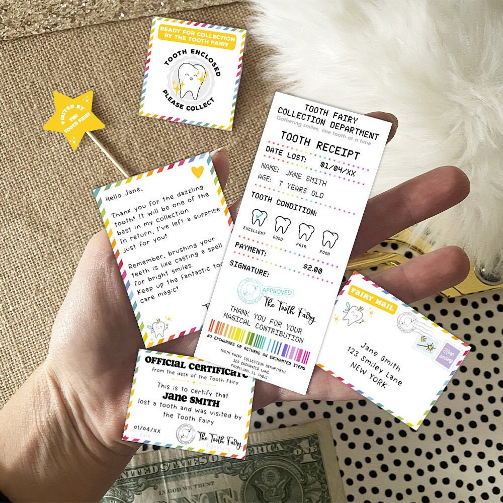 Editable Printable Mini Tooth Fairy Set With Customizable Letter From ...