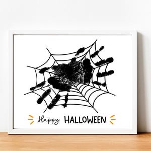 Halloween Handprint Printable Template, Fall Handprint Art, Spider ...