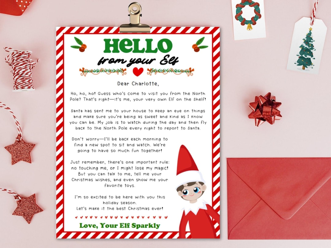 Editable Elf First Arrival Letter Printable First Time Elf ...