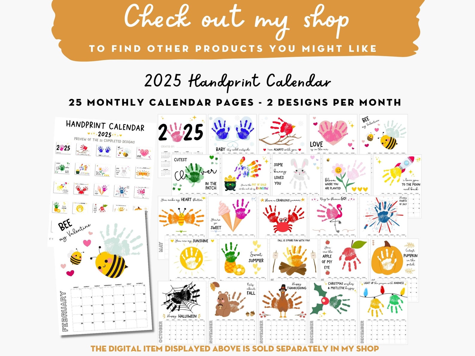 Christmas Handprint Printable Template, Mistletoe Holidays Handprint ...