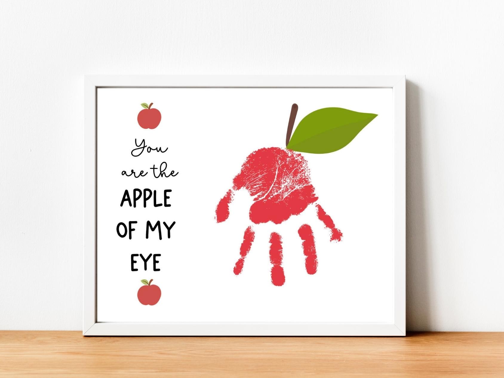 Fall Handprint Art, Apple Handprint Printable Template, Preschool ...