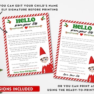 Editable Elf First Arrival Letter Printable First Time Elf ...