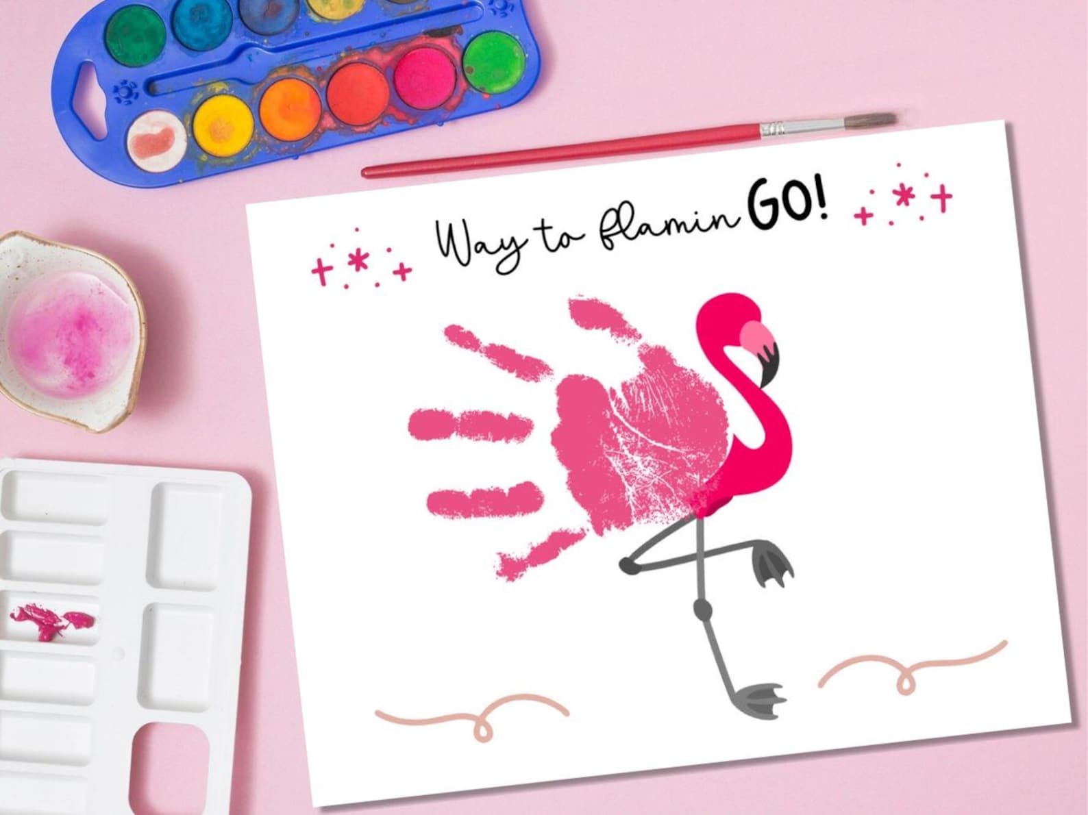 Flamingo Handprint Printable Template, Cute Summer Handprint Art ...