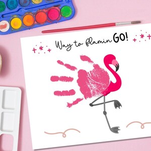 Flamingo Handprint Printable Template, Cute Summer Handprint Art ...