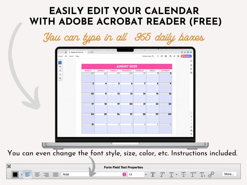 Printable EDITABLE Monthly School Calendar 2025-2026 Template, Academic ...