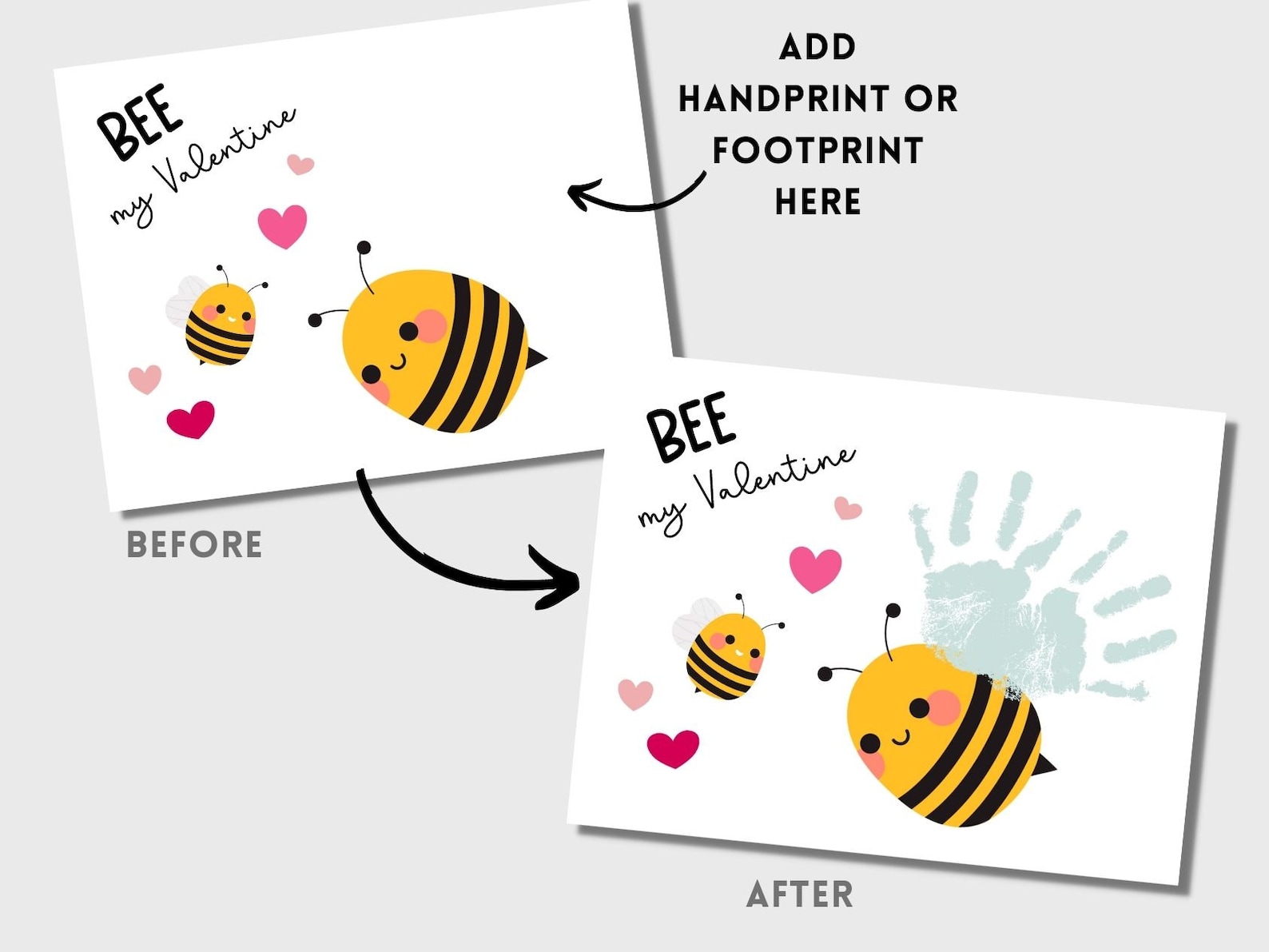 Handprint Calendar 2025 Landscape, Printable Handprint Craft Bundle ...