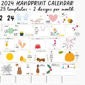 Handprint Calendar 2024, Printable Handprint Craft Bundle, Handprint ...