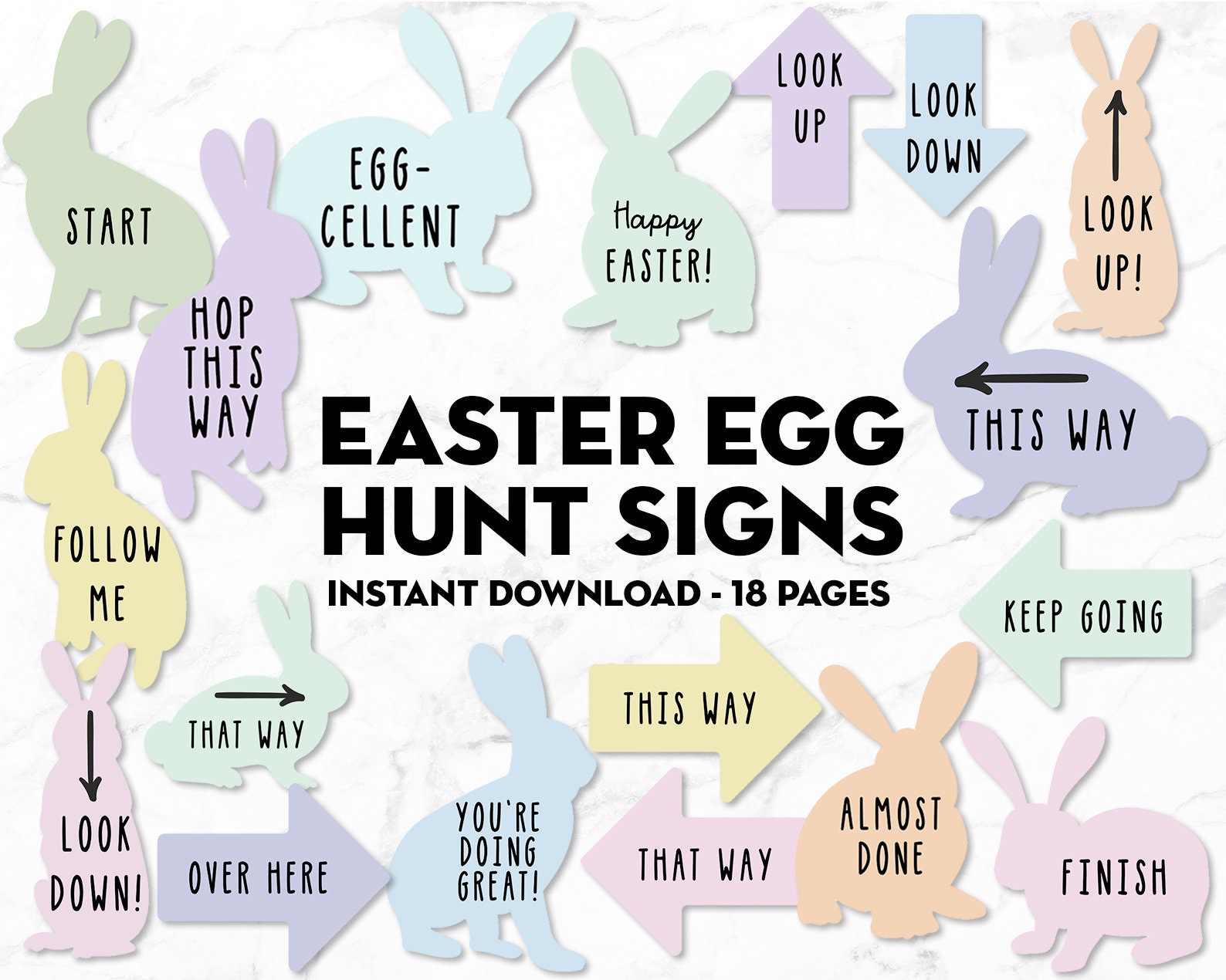 Printable Easter Egg Hunt Signs, Easter Decorations, Easter Egg Hunt ...