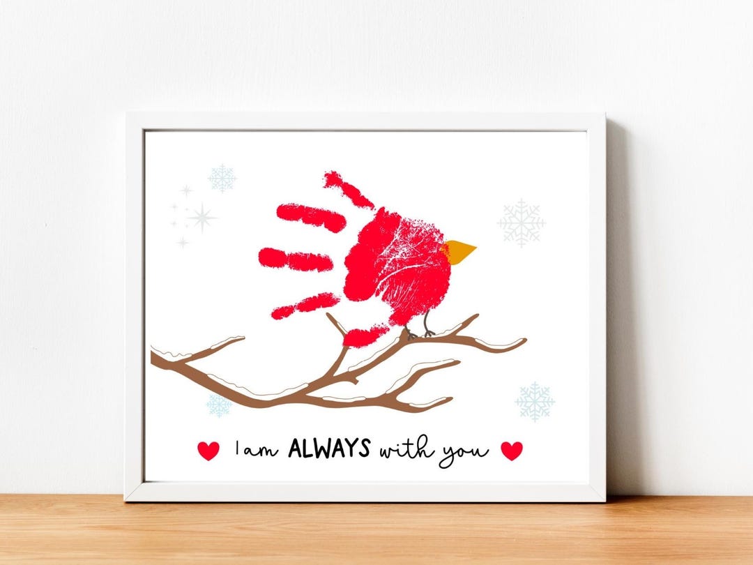 Winter Handprint Art, Cardinal Handprint Printable Template, Preschool ...