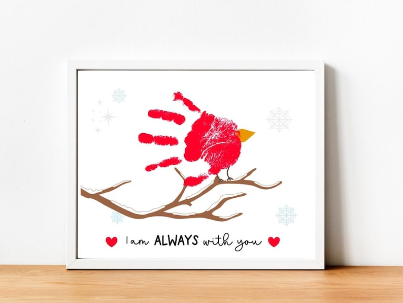 Winter Handprint Art, Cardinal Handprint Printable Template, Preschool ...