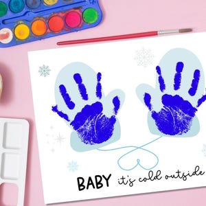 Winter Handprint Art, Mittens Handprint Printable Template, Preschool ...