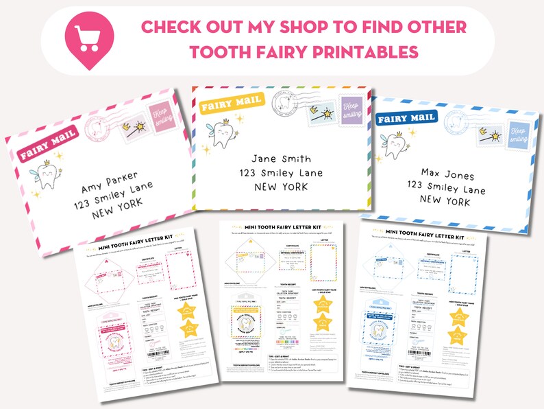 Editable Printable Mini Tooth Fairy Set With Customizable Letter From ...