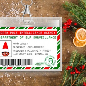 EDITABLE Elf ID Card Printable Brown Skin Elf ID Badge, Christmas Elf ...