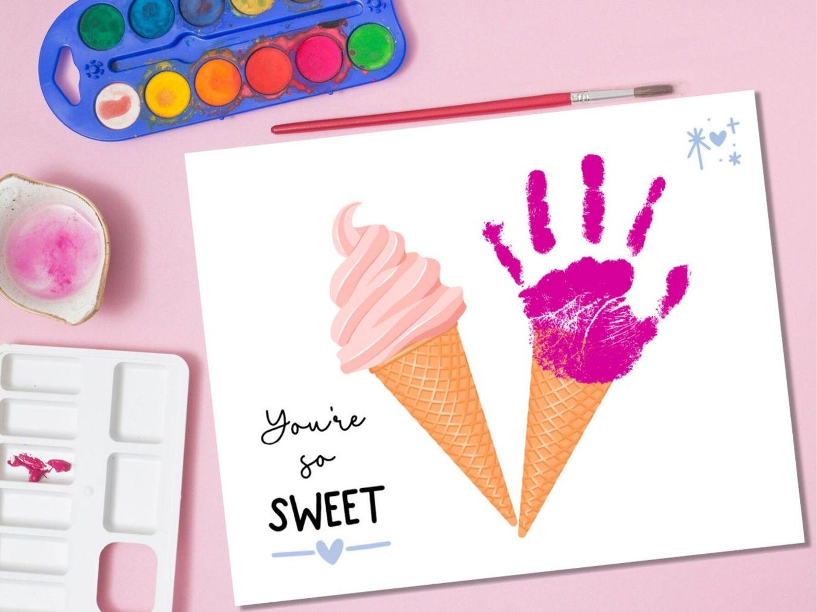 Ice Cream Handprint Printable Template, Cute Summer Handprint Art ...