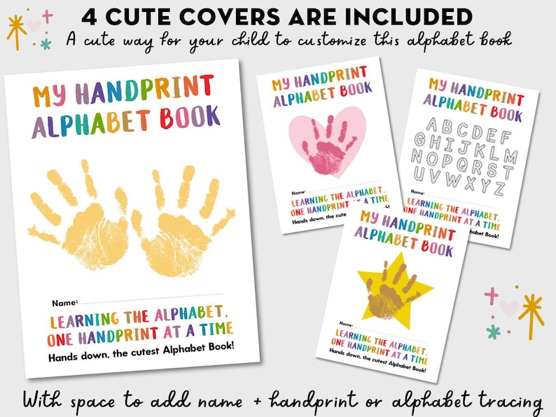 Handprint Alphabet Book Template, Printable Alphabet Handprint Craft ...