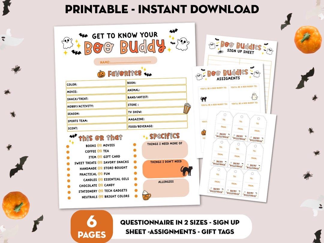 Boo Buddy Printable Kit | Halloween Gift Exchange, Boo Buddy ...