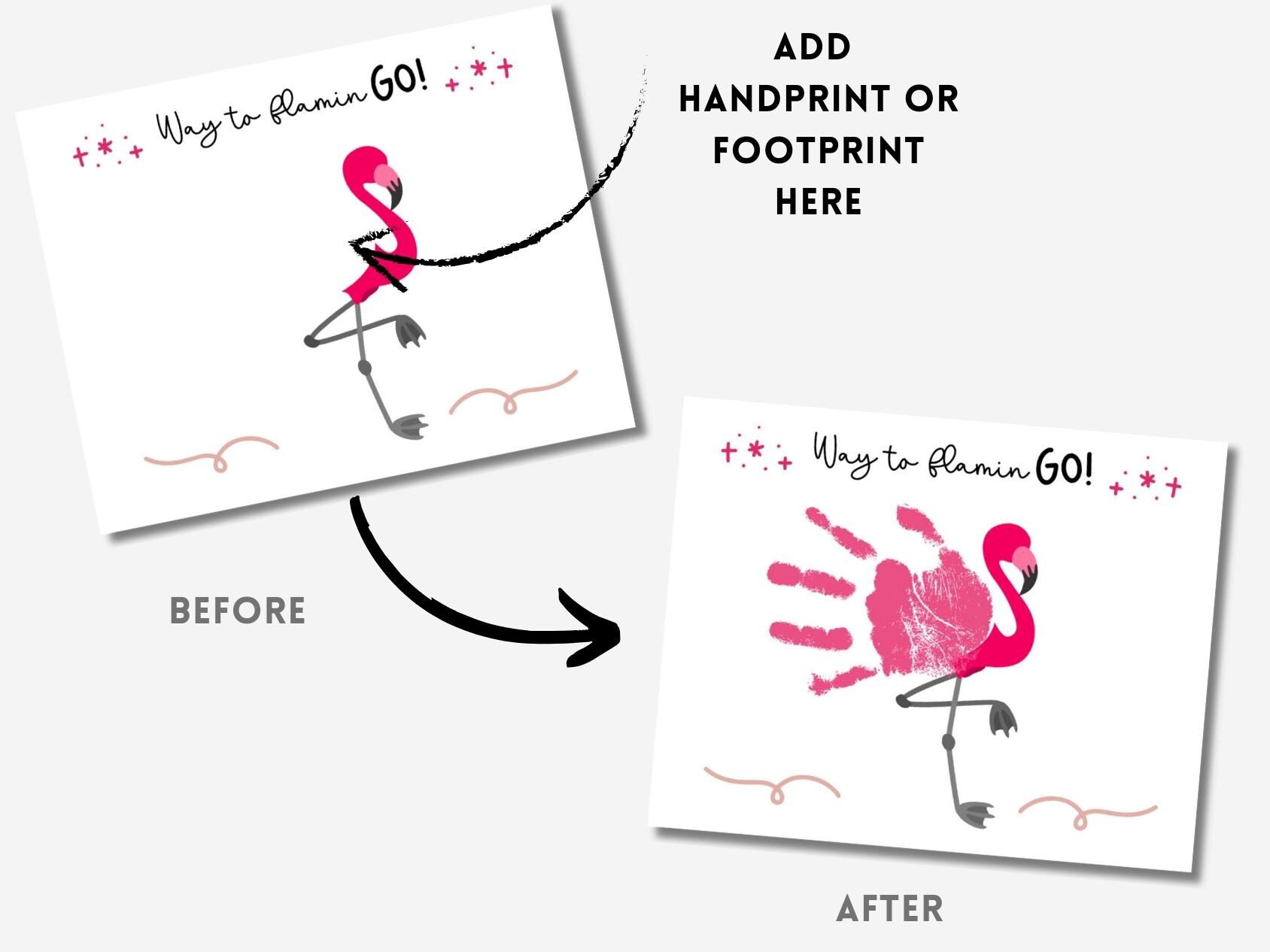 Flamingo Handprint Printable Template, Cute Summer Handprint Art ...