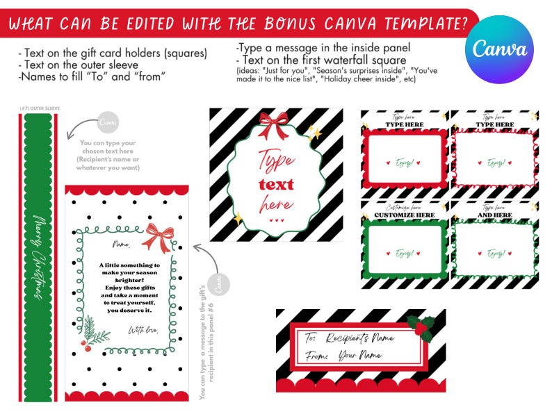 Printable Waterfall Gift Card Holder - DIY Christmas Gift Card Booklet ...