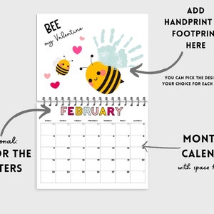 Handprint Calendar 2025 Landscape, Printable Handprint Craft Bundle ...