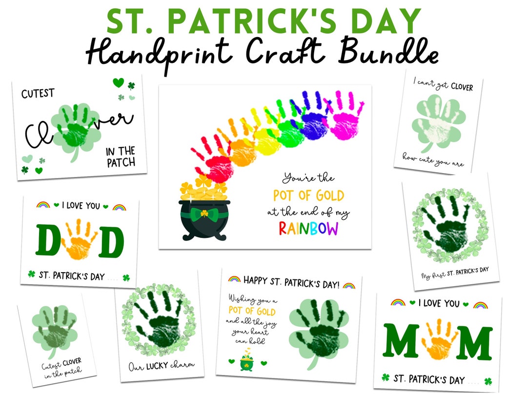 St. Patrick's Day Handprint Craft Bundle, Handprint Footprint Art for ...