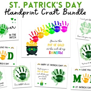 St. Patrick's Day Handprint Craft Bundle, Handprint Footprint Art for ...