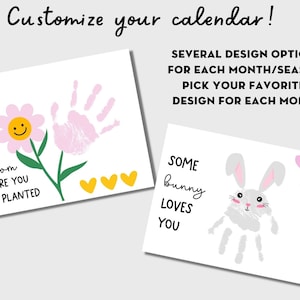 Handprint Calendar 2025 Landscape, Printable Handprint Craft Bundle ...