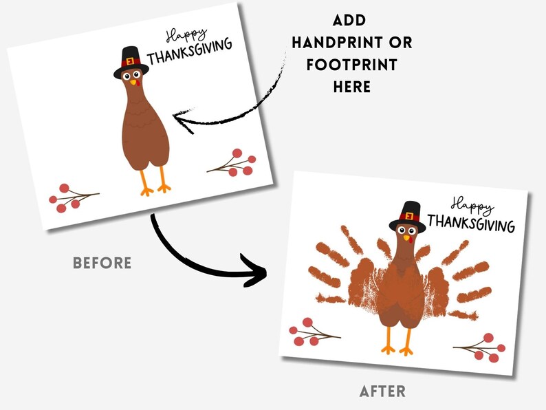 Thanksgiving Handprint Printable Template, Fall Handprint Art, Fall ...