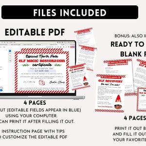 BUNDLE EDITABLE Elf Sick Notice Printable Elf Medical Certificate Elf ...