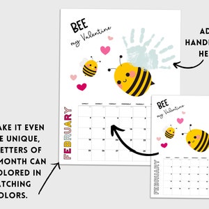 Handprint Calendar 2024, Printable Handprint Craft Bundle, Handprint ...