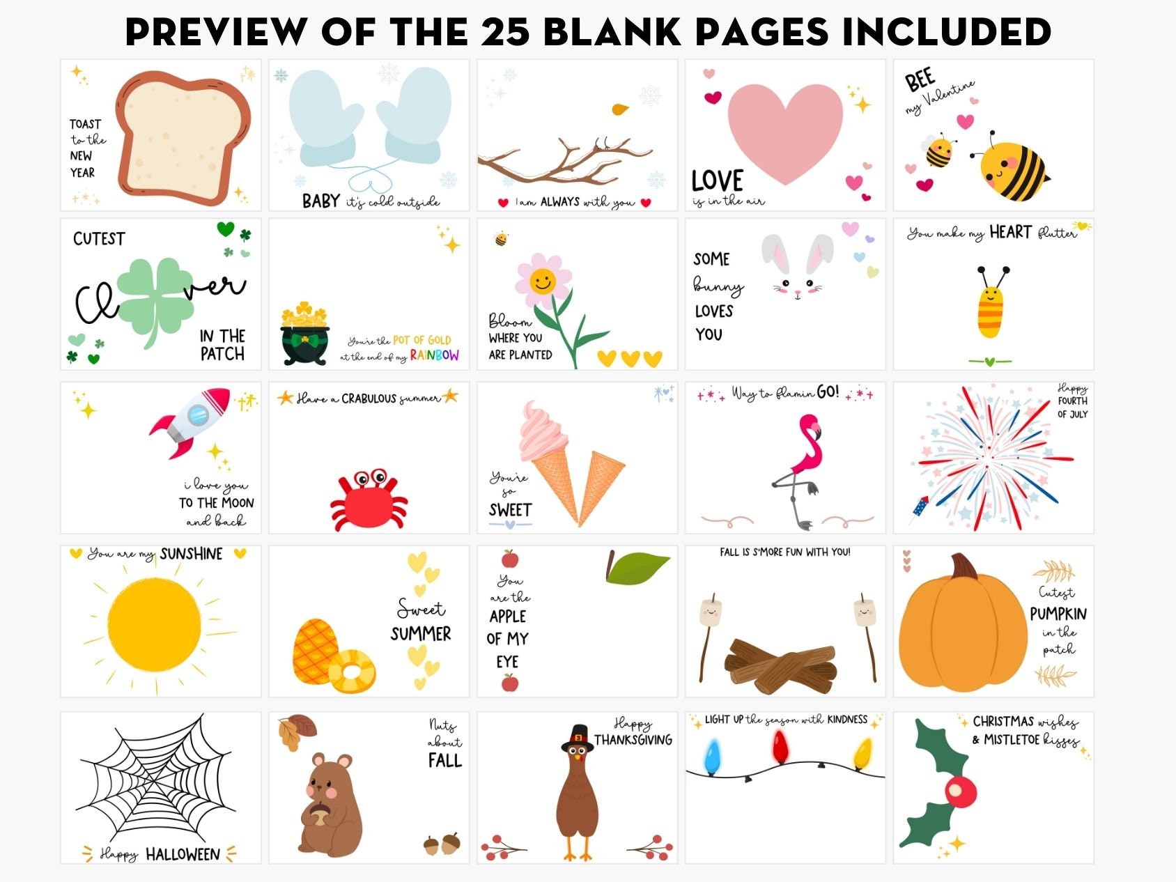 Handprint Calendar 2025 Landscape, Printable Handprint Craft Bundle ...